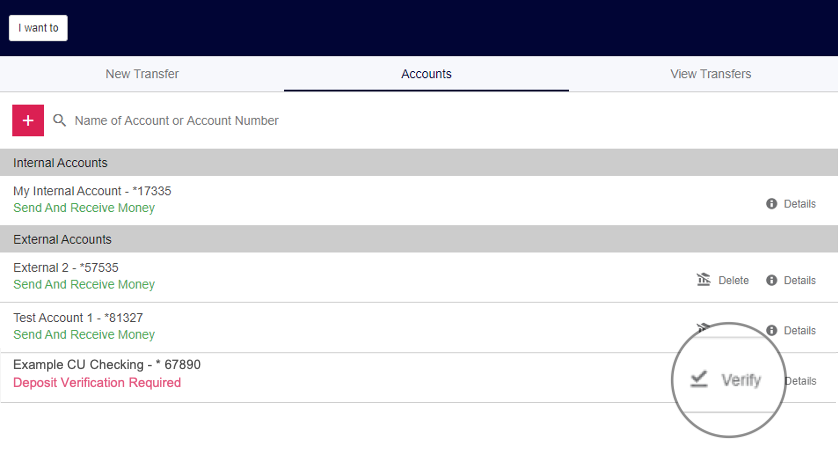 Verifying a Manually Added Account (A2A)