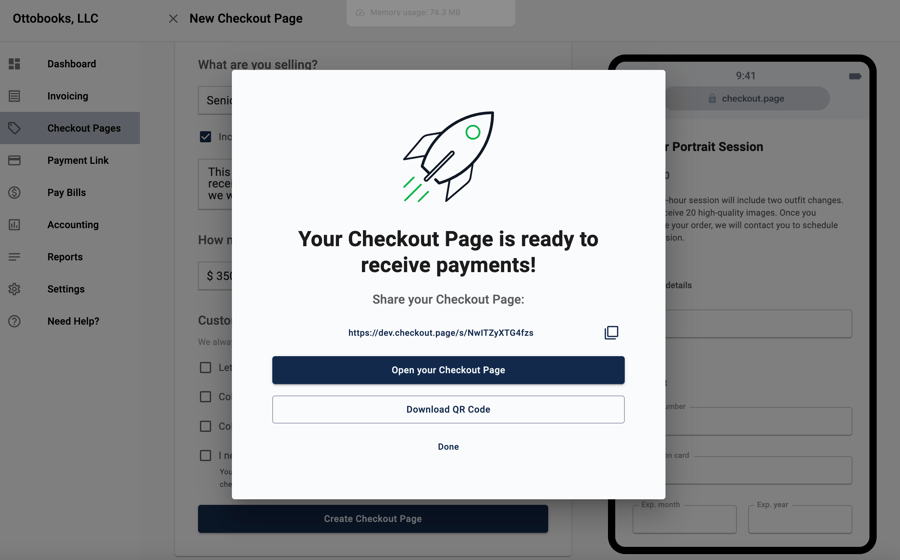 Create a Checkout page