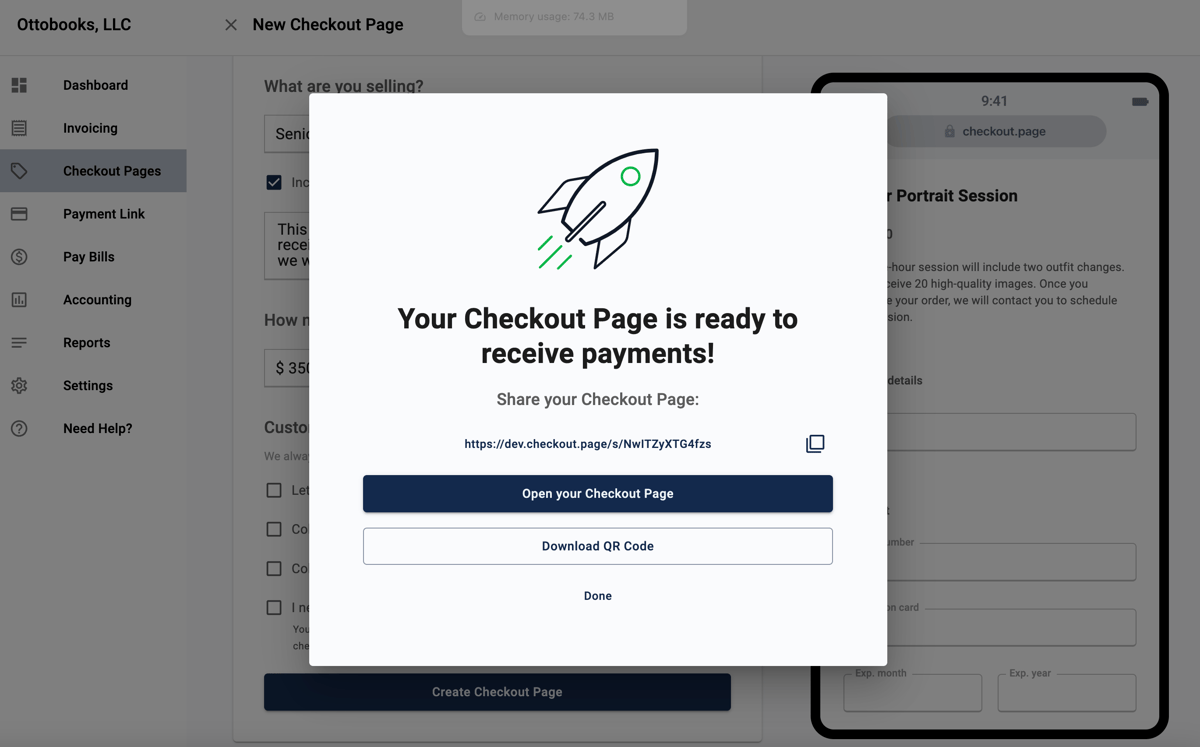 Create a Checkout page