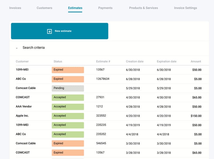 Create an estimate for your potential customer