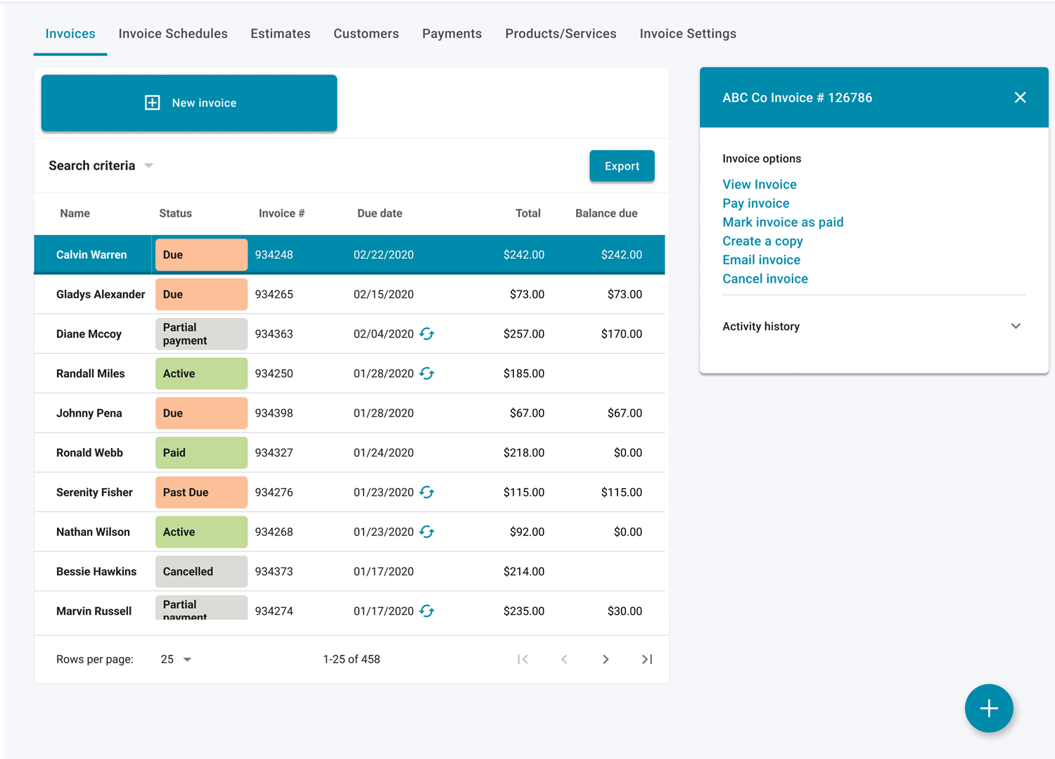Manually mark an outstanding invoice as paid