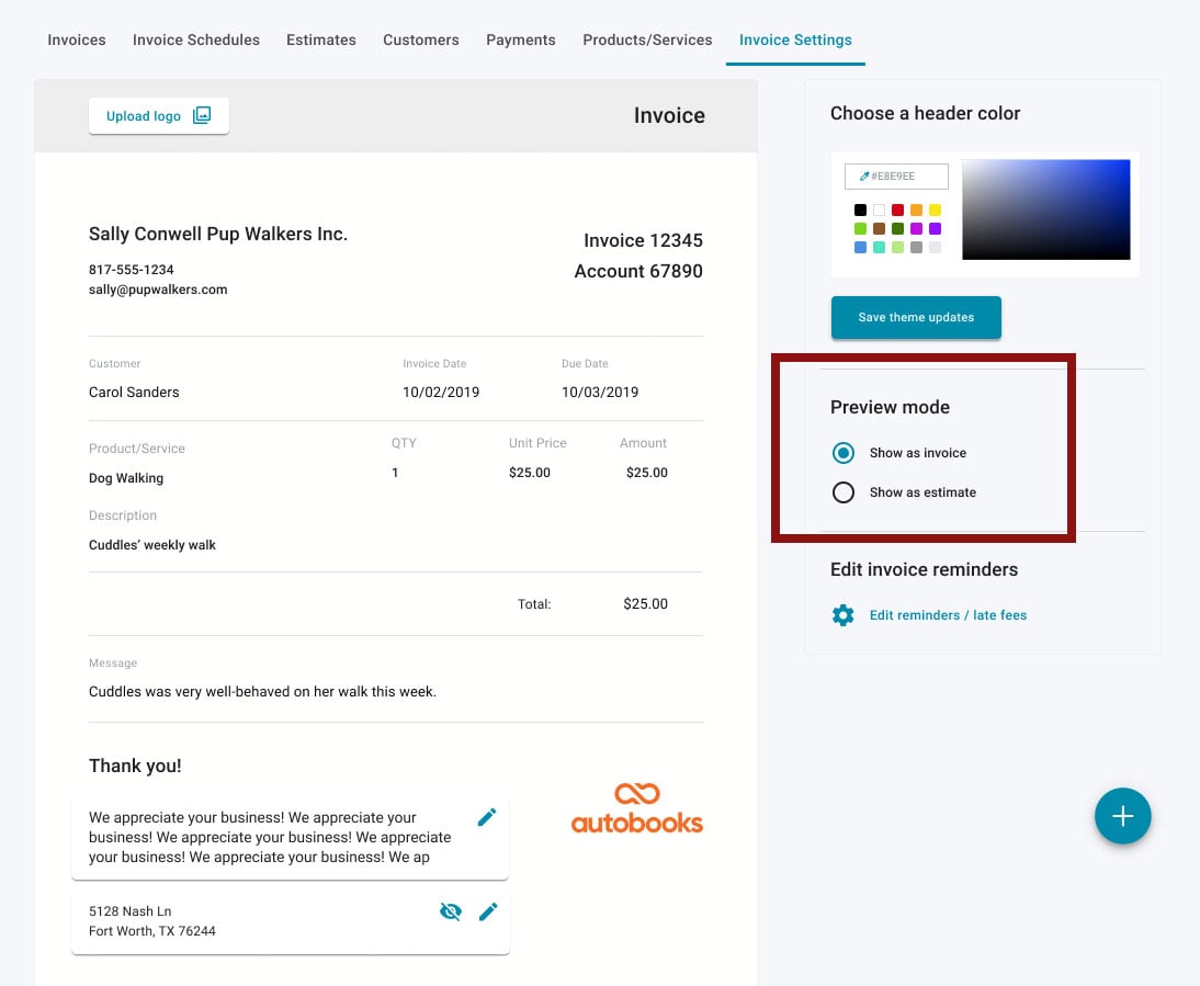 Customize your invoice template