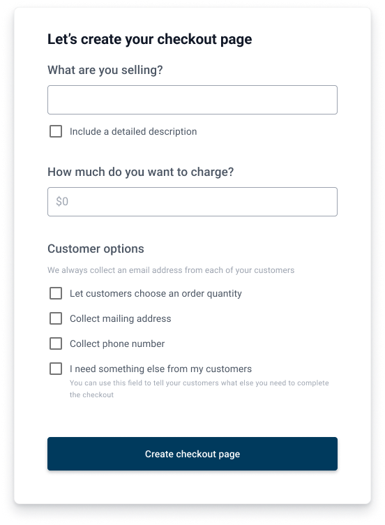 Create a Checkout page