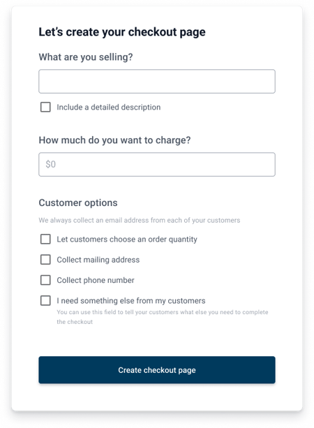Create a Checkout page