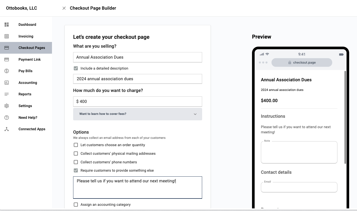 Edit a Checkout page