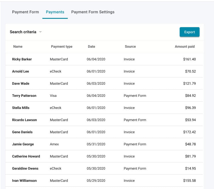 View payments collected through my Autobooks payment form