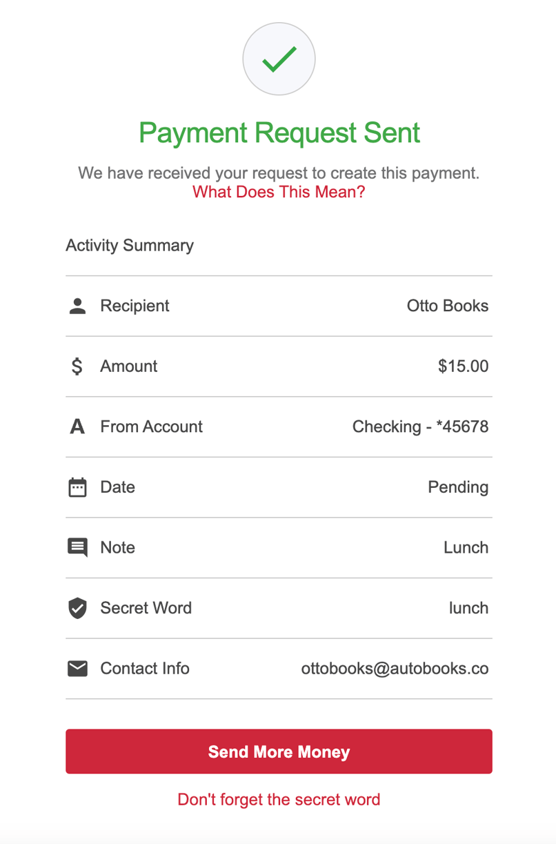 Pay a Person with Person to Person Transfer