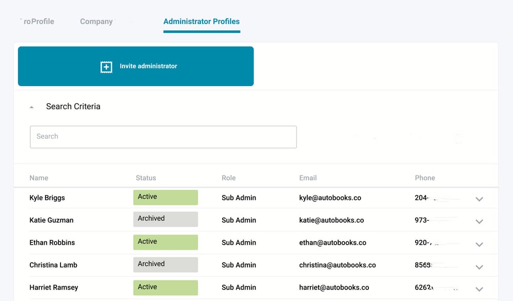 Add or update administrators for my account