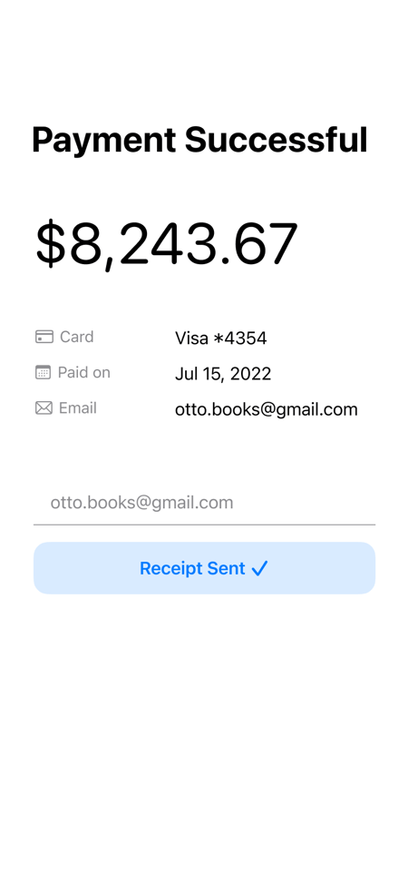 Send a receipt with Tap to Pay iPhone