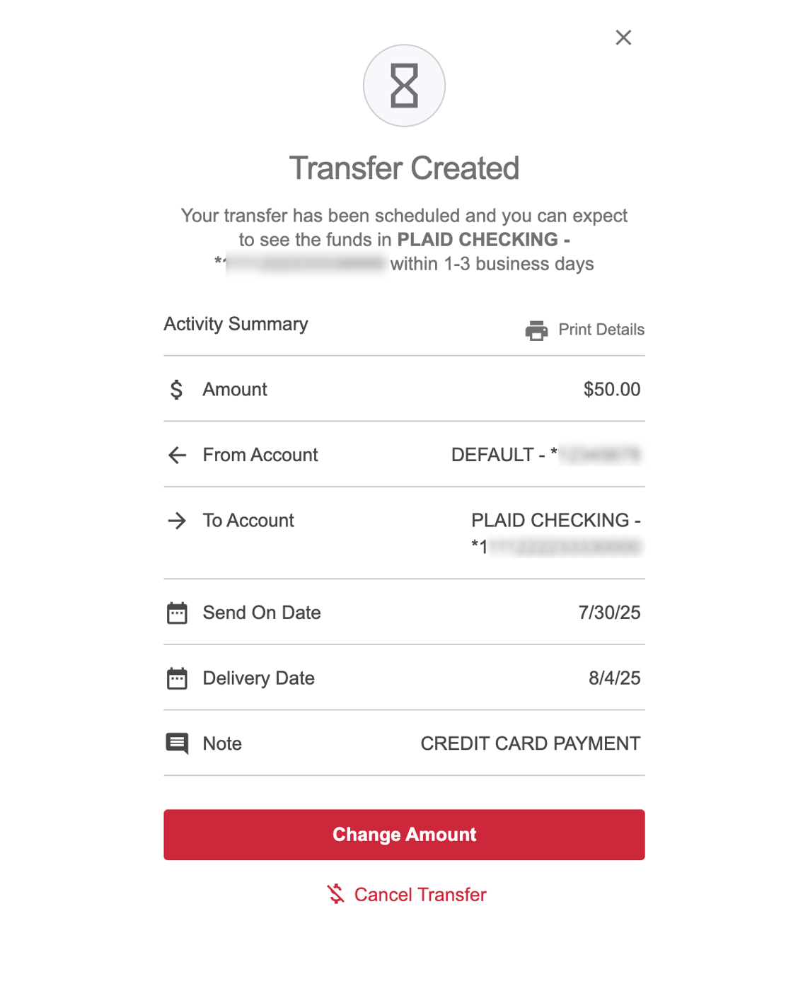 Transferring funds between bank accounts (Account to Account Transfers)
