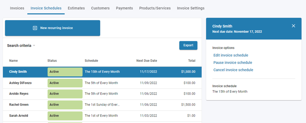 Create a Recurring Invoice Create a Recurring Invoice