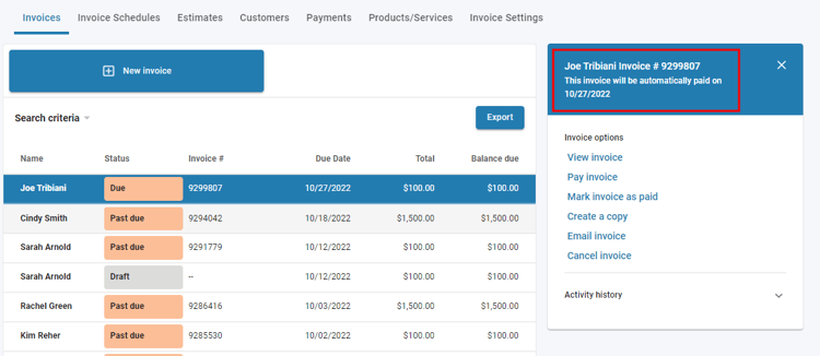 How do I know my customer has AutoPay enabled?