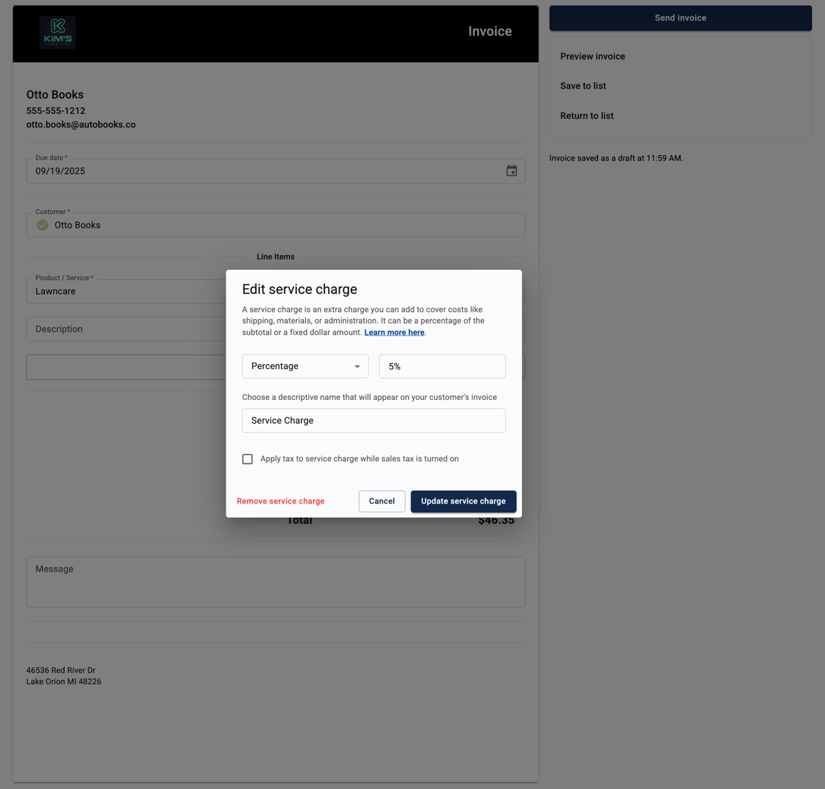 How to Add a Service Charge to an Invoice