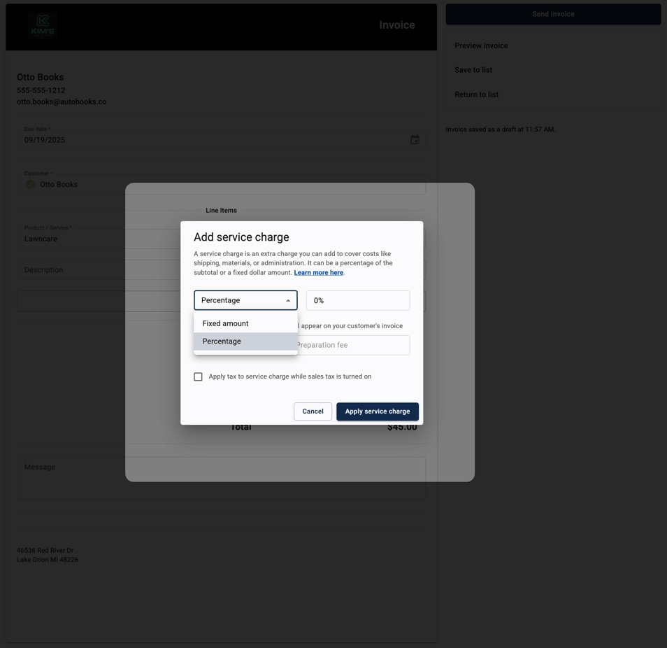How to Add a Service Charge to an Invoice